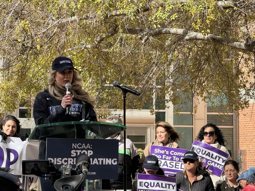 Riley Gaines, Paula Scanlan Protest NCAA Convention: 'Women's Sports ...