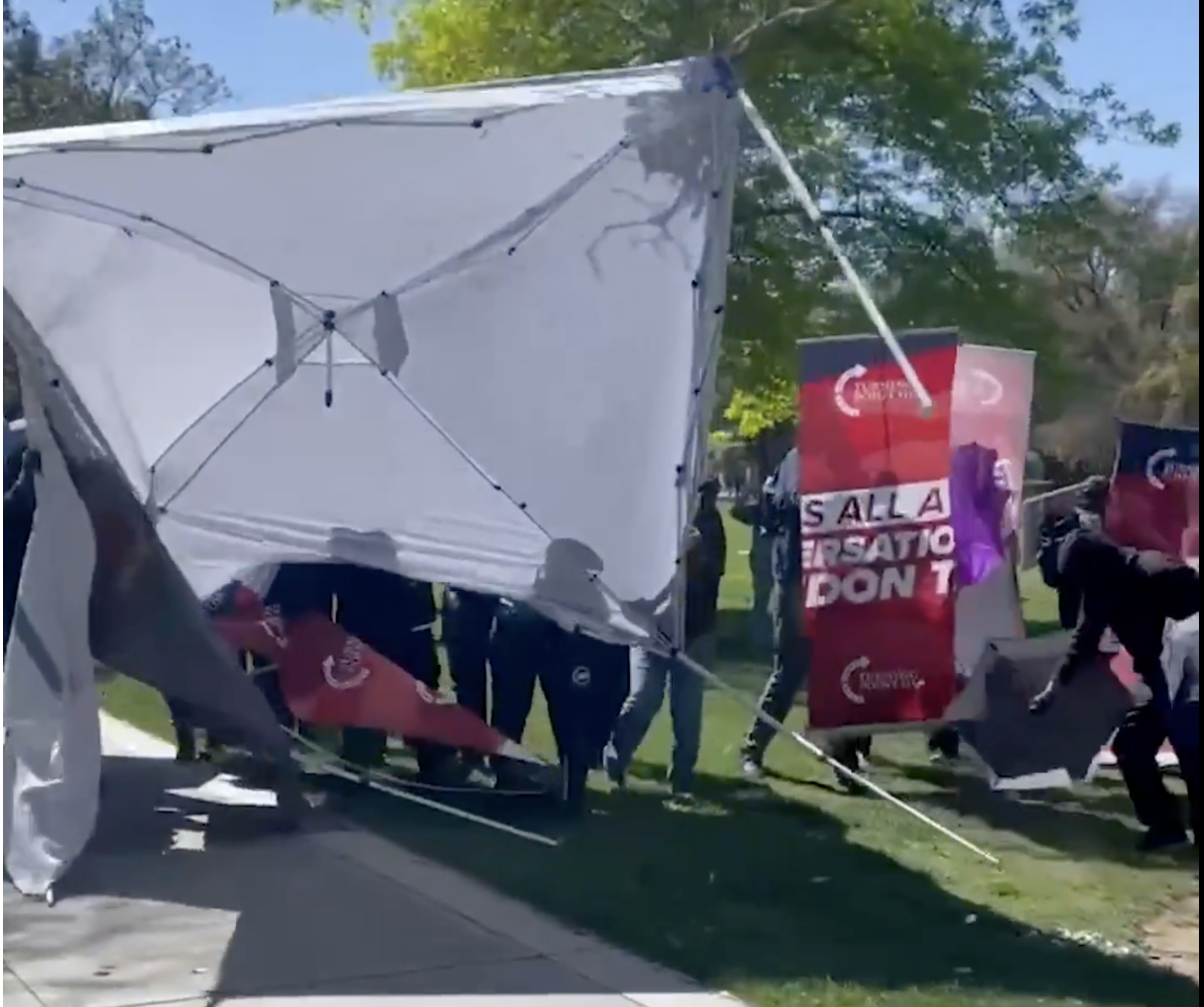 TPUSA Event at UC Davis Sabotaged by Radical Left-Wing Protesters ...
